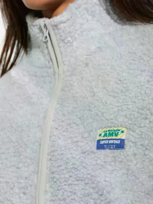 American Vintage Hoktown Logo-patch Zip-up Cardigan