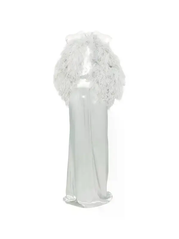 Attico Feather-trim Maxi Dress