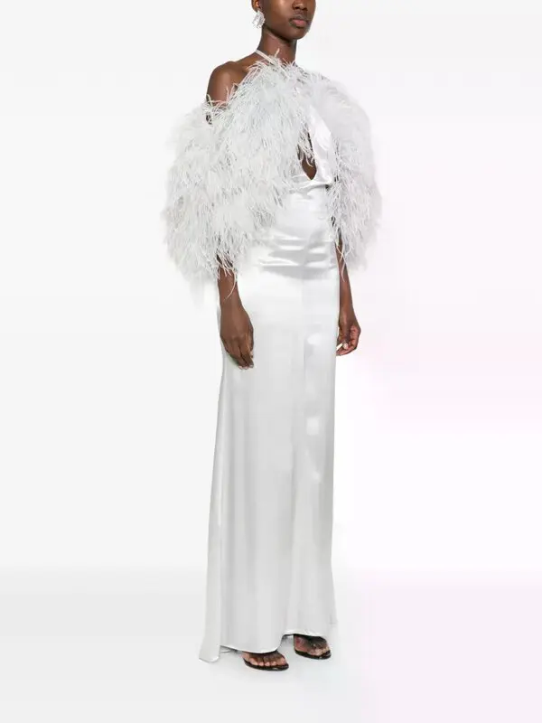 Attico Feather-trim Maxi Dress