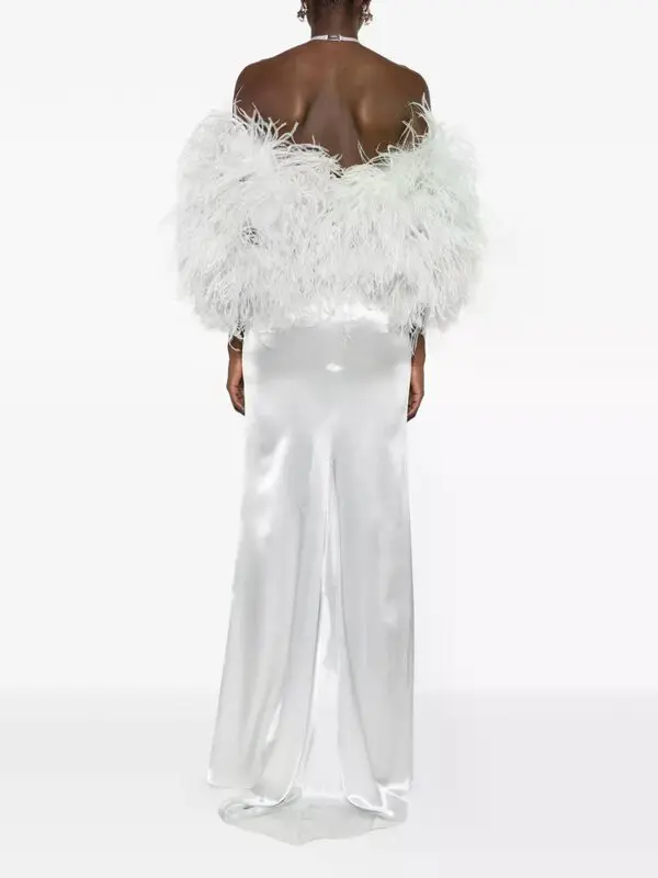 Attico Feather-trim Maxi Dress