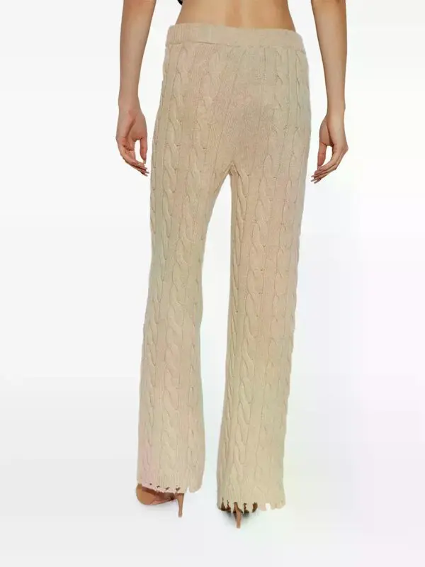 AKEP Cable-knit Distressed-effect Trousers