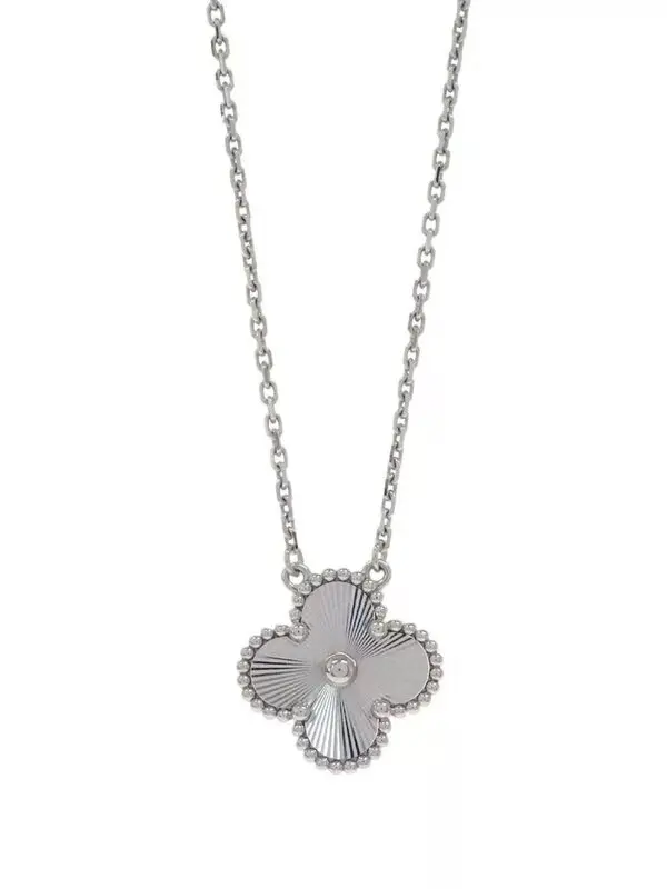 Van Cleef & Arpels Guilloche Pendant Necklace - Silver