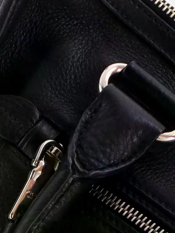 Prada Front Zip Convertible Vitello Phenix Small Satchel