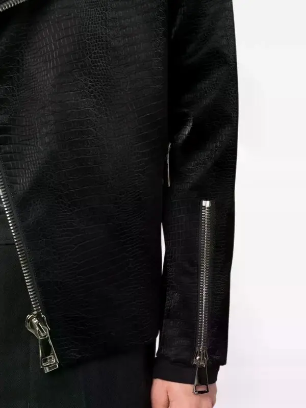 TESSITURA Crocodile-effect Zip-cuff Jacket