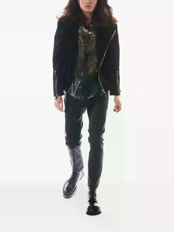 TESSITURA Crocodile-effect Zip-cuff Jacket