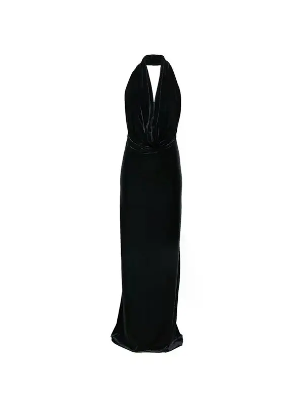 AMAZUIN Venus Halterneck Maxi Dress - Black