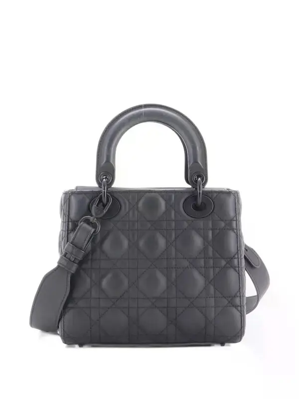Dior Ultra Matte My Abcdior Lady Bag Cannage Quilt Calfskin Shoulder Bag - Black
