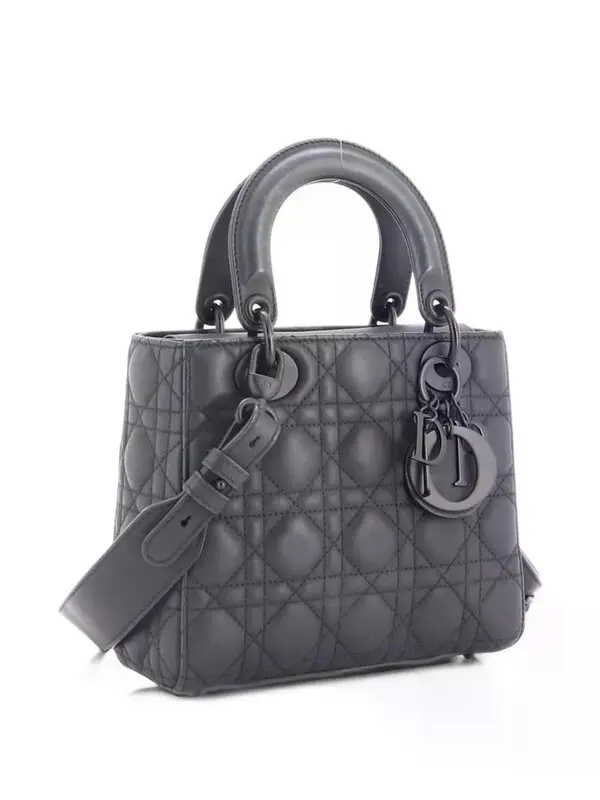 Dior Ultra Matte My Abcdior Lady Bag Cannage Quilt Calfskin Shoulder Bag - Black