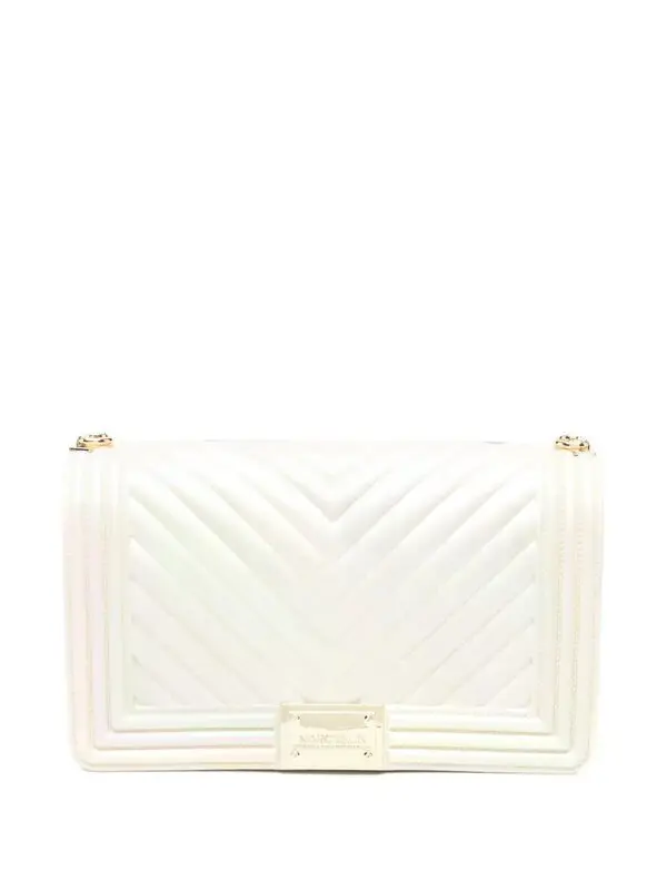 MARC ELLIS Medium Flat 27 Chevron-quilted Shoulder Bag - Neutrals
