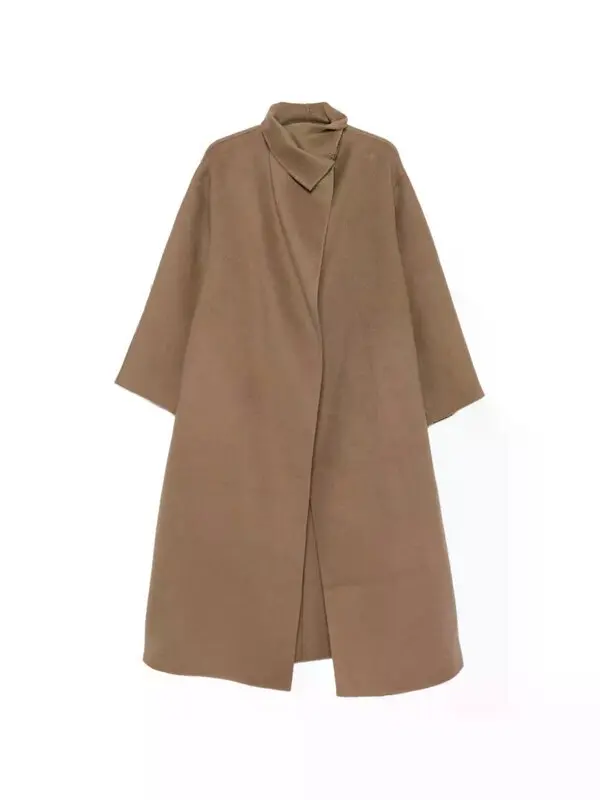 Almada Label Funnel-neck Long-sleeve Coat