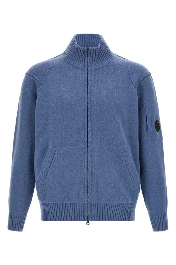 C.P. COMPANY C. P. Company 'lens' Cardigan - Light Blue