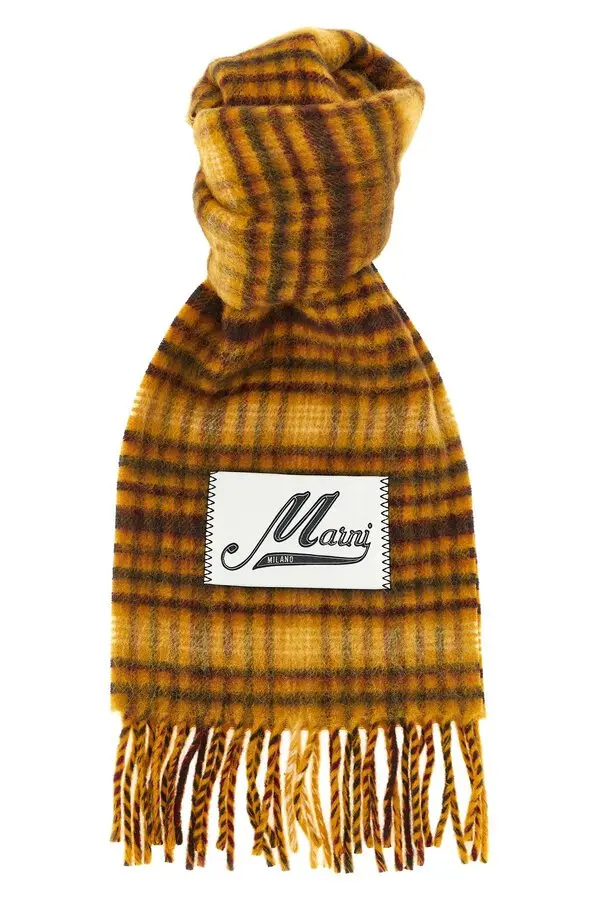 Marni Check Scarf - Yellow