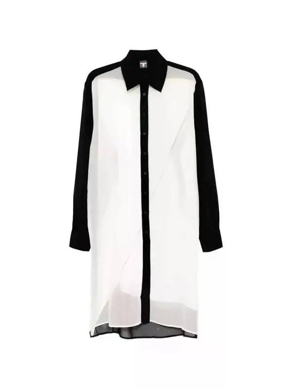 TESSITURA Silk-chiffon Monochrome-print Shirt