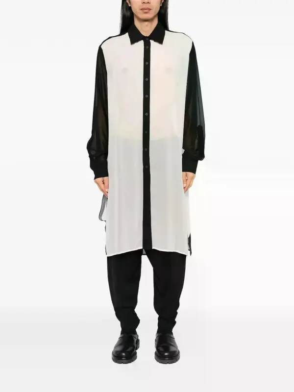 TESSITURA Silk-chiffon Monochrome-print Shirt