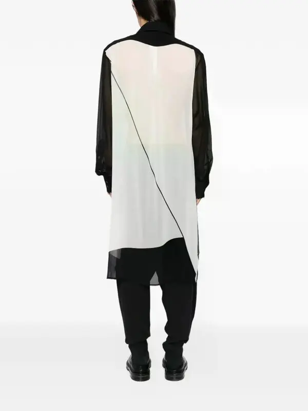 TESSITURA Silk-chiffon Monochrome-print Shirt