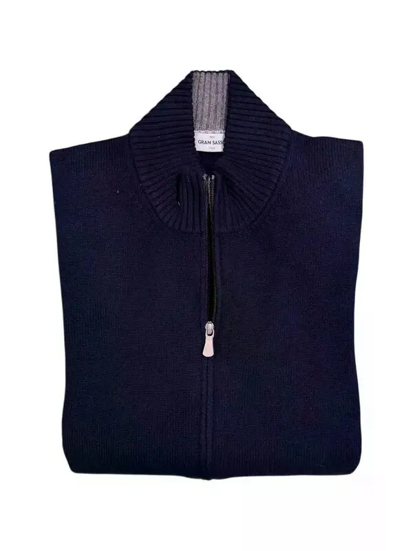 GRAN SASSO Zip-up Ribbed-collar Sweater