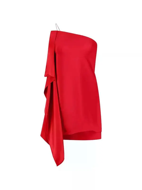 Gauge81 Misaki One-shoulder Asymmetric Mini Dress - Red