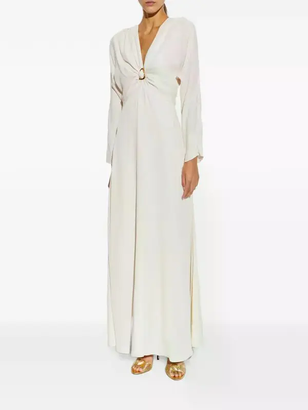 FORTE_FORTE Embellished Long-sleeve Maxi Dress