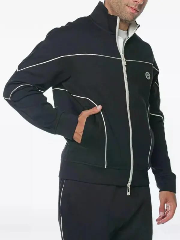 Armani Exchange Piped Logo-patch Zip-up Sweatshirt
