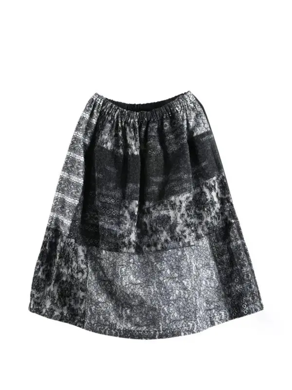 COMME DES GARÇONS TAO Lace-patchwork Pleated Midi Skirt