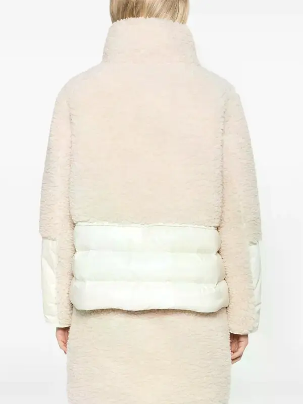 Moncler Glorieux Hooded Teddy Short Down Jacket - Neutrals
