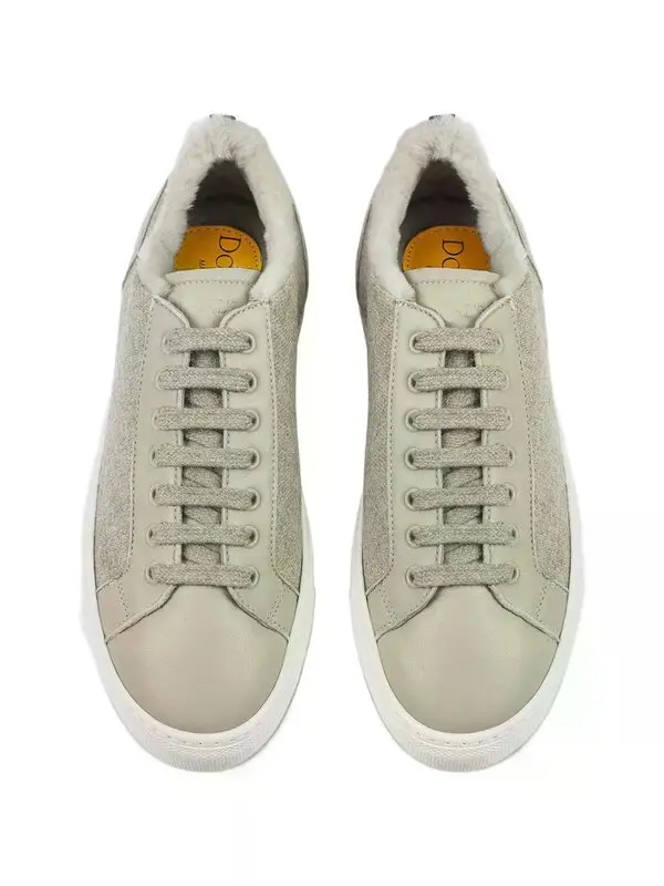 DOUCAL'S Leather Wool-panel Sneakers