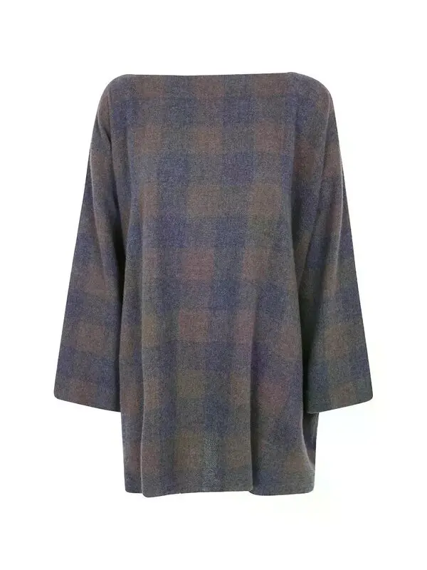 DANIELA GREGIS Check-pattern Boat-neck Sweater