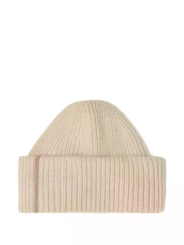Fabiana Filippi Ribbed-knit Beanie Hat - Neutrals