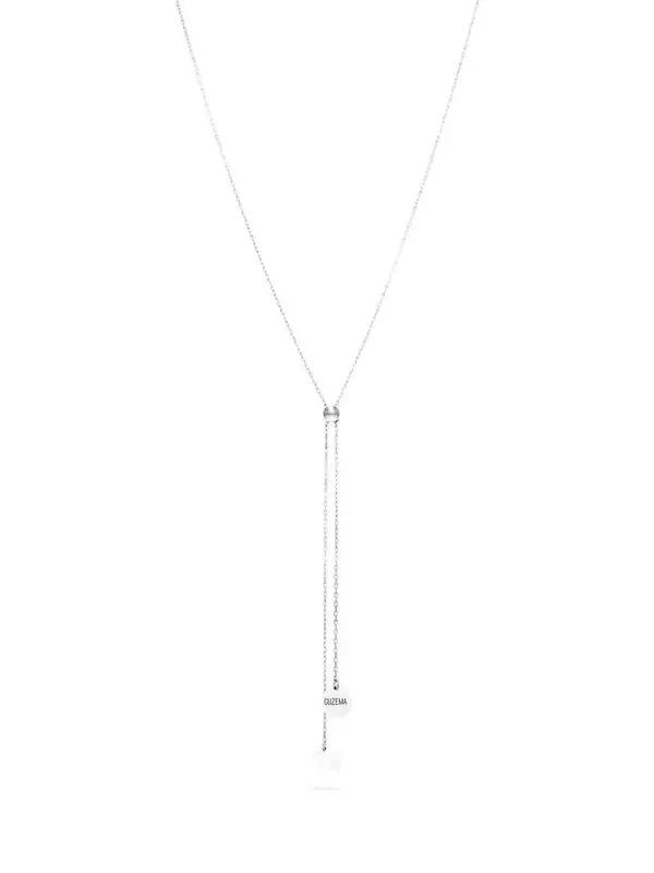 GUZEMA Flat Tie Necklace - Silver