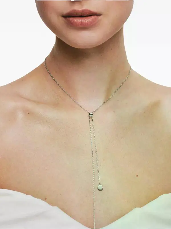 GUZEMA Flat Tie Necklace - Silver