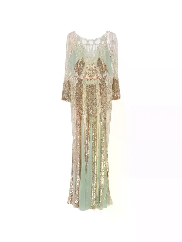TEMPERLEY LONDON Perseus Tattoo Sequin-embellished Maxi Dress