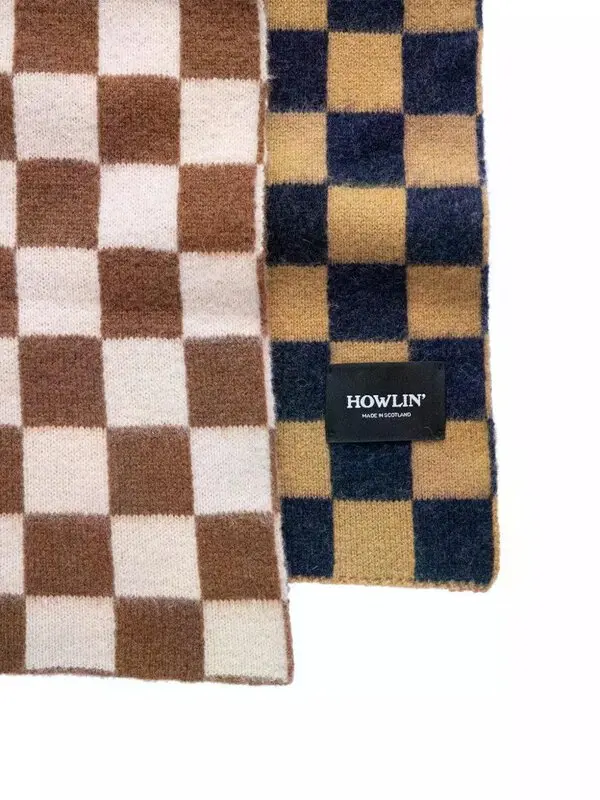 Howlin' Cosmic Checkerboard-pattern Knitted Scarf - Multicolour