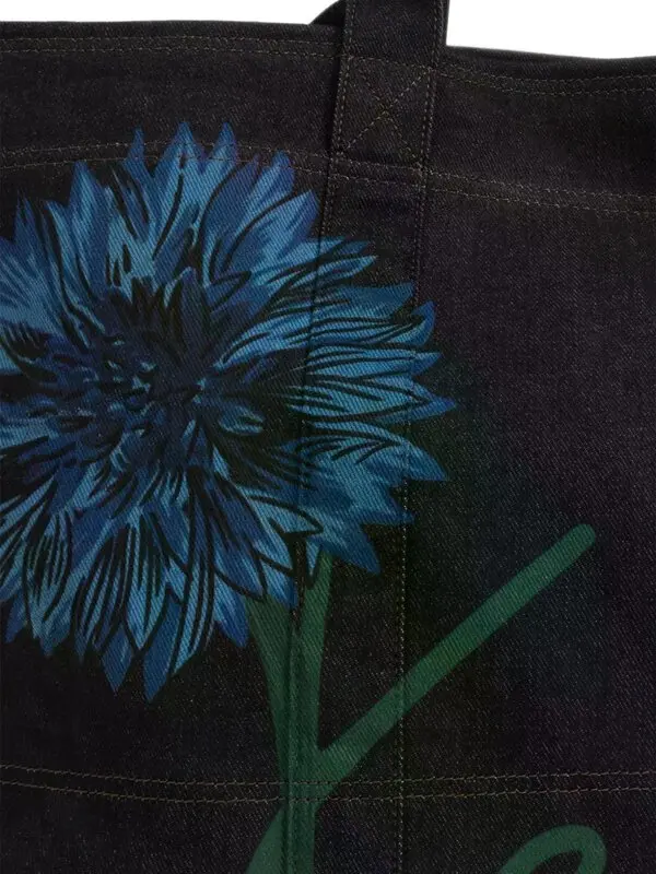 Kenzo Floral-motif Denim Tote Bag