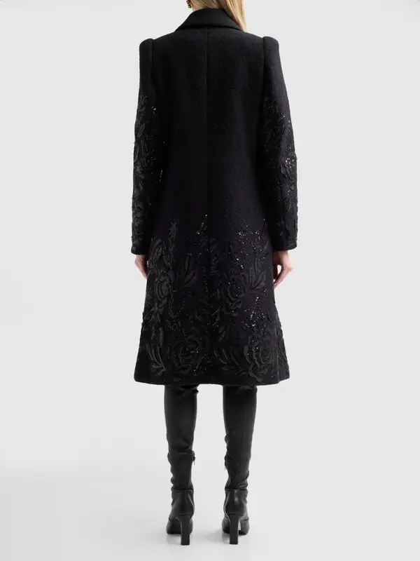 MAISON COMMON Wool Embroidered Evening Coat