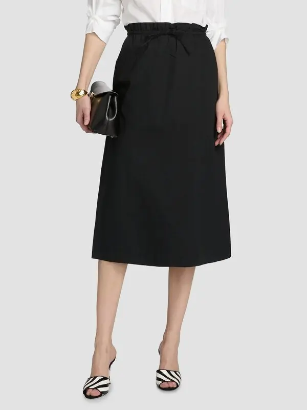 Staud Shore Cotton Midi-skirt