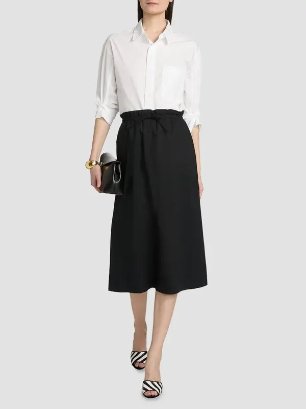 Staud Shore Cotton Midi-skirt