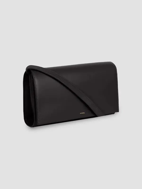Vince Leather Crossbody Wallet - Black