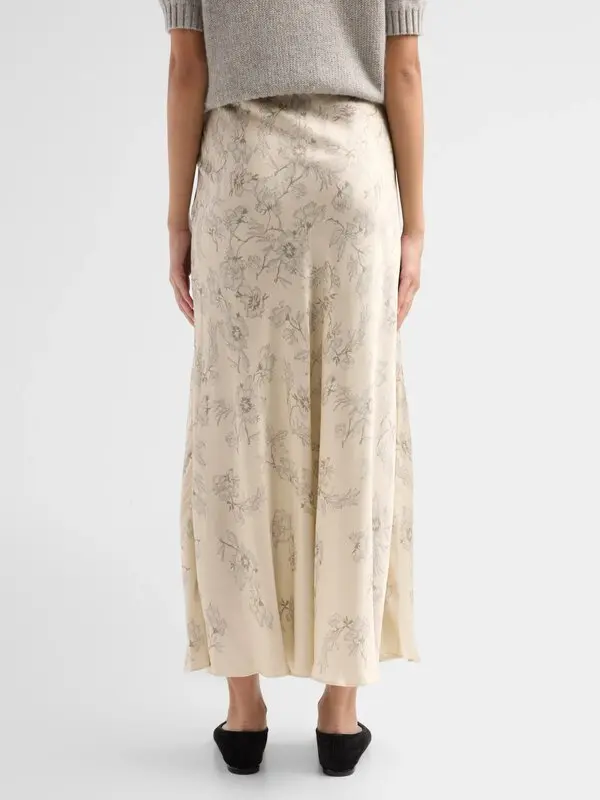 Alberta Ferretti Floral Satin Maxi Skirt