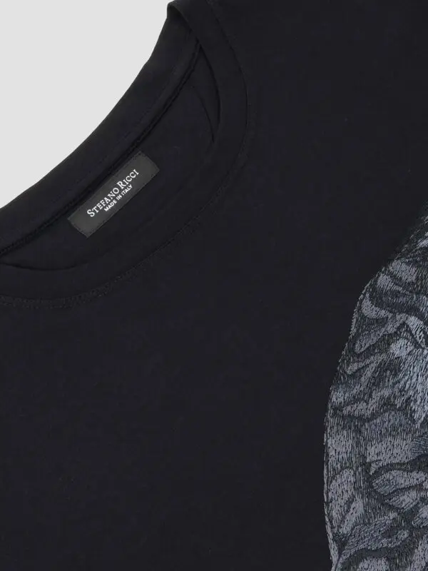 Stefano Ricci Embroidered Roaring Tiger Long-sleeve T-shirt