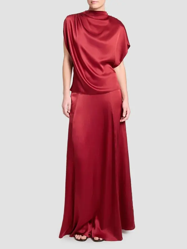TWP Wish You Would Draped Silk-blend Top