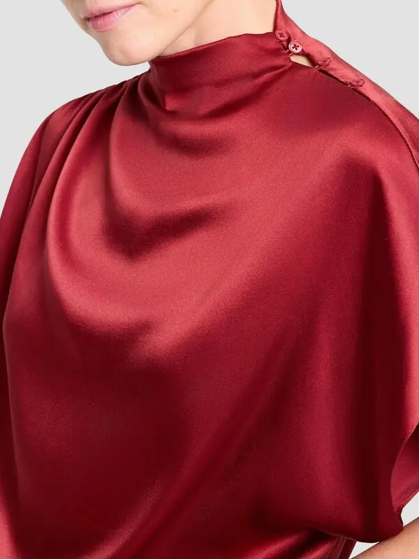TWP Wish You Would Draped Silk-blend Top