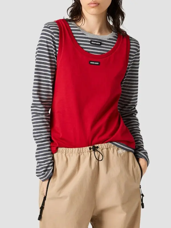 Miu Miu Jersey Tank Top And T-shirt