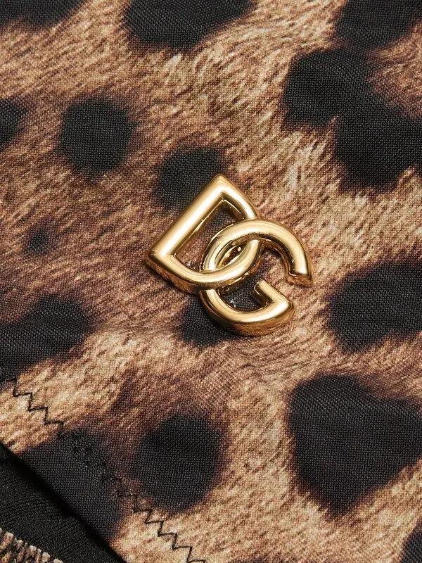 Dolce & Gabbana Leopard One-piece Halter Swimsuit