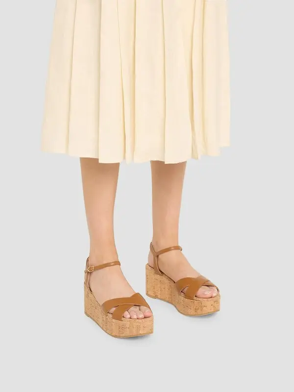 STUART WEITZMAN Dayna 65mm Wedge Leather Sandals