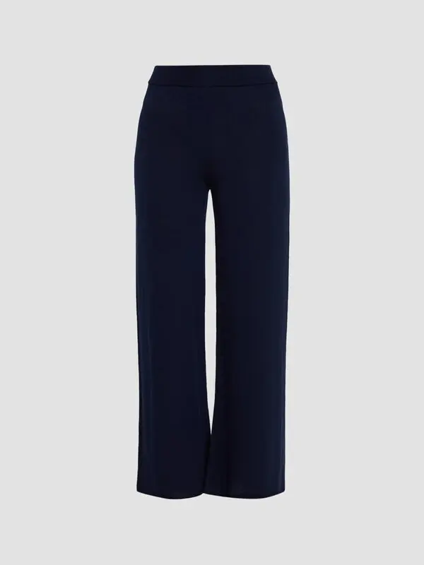 Majestic Filatures Cashmere Wide-leg Ankle Pants - Marine
