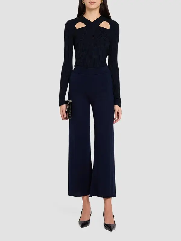 Majestic Filatures Cashmere Wide-leg Ankle Pants