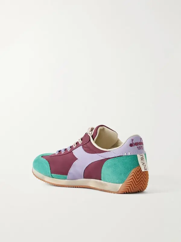 JW Anderson Diadora Equipe Leather And Suede-trimmed Shell Sneakers