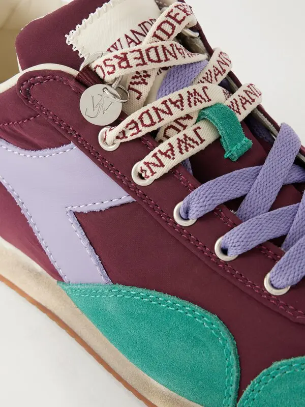 JW Anderson Diadora Equipe Leather And Suede-trimmed Shell Sneakers