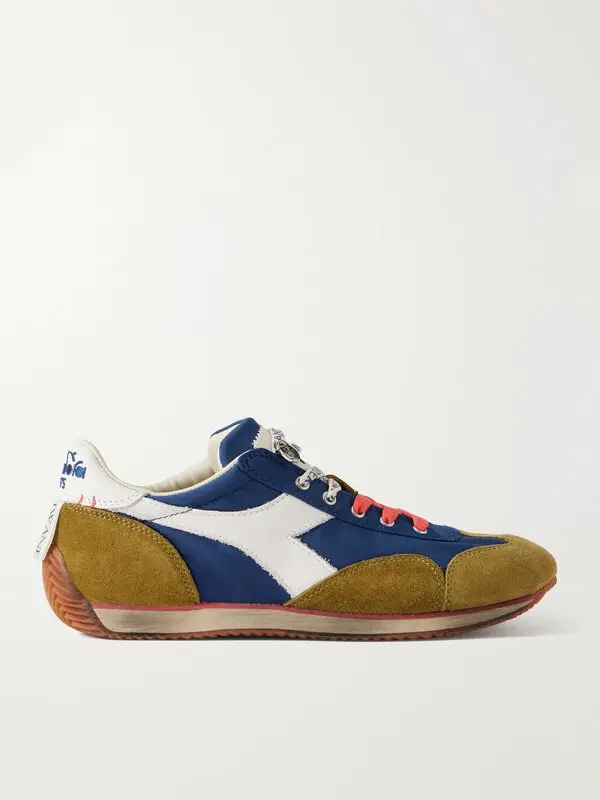 JW Anderson Diadora Equipe Leather And Suede-trimmed Shell Sneakers
