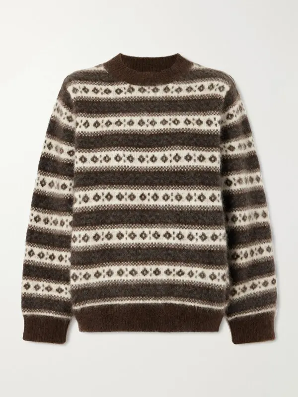DÔEN Myles Striped Intarsia-knit Wool Sweater - Multi